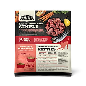 ACANA Freeze Dried Dog Food Meal & Topper, Grain Free High Protein Farm-Raised Beef Recipe, 14oz