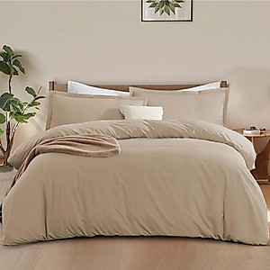 IR Imperial Rooms Cream King Size Duvet Cover - Soft & Cozy Hotel Quality Bedding, Double Brushed Microfiber Set of 3 Piece with Button Closure, 1 Duvet Cover 104”x90” & 2 Pillow Shams 20” x 36”