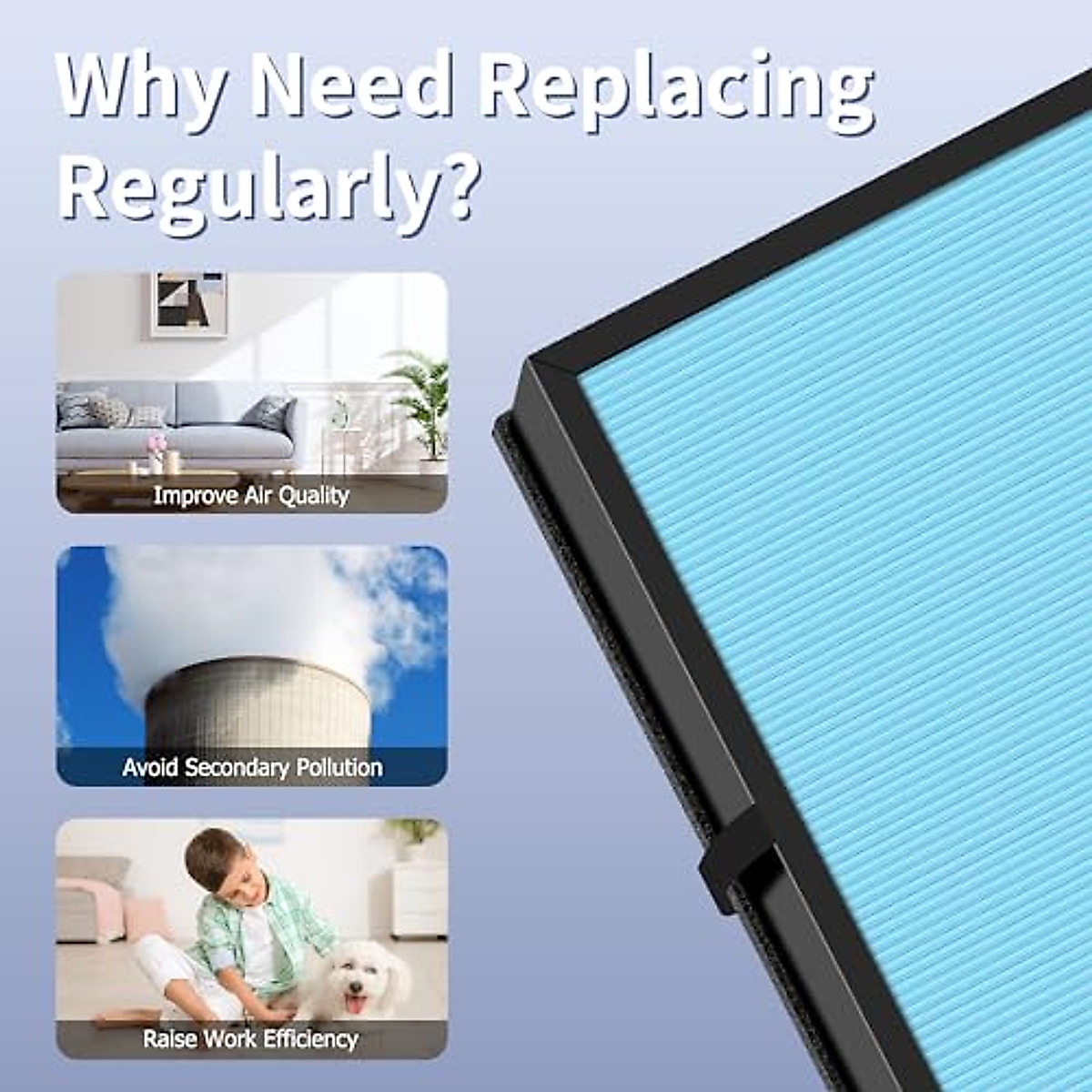 ROMON MK04 Air Filter Replacement for MK04 MG04JH Air Purifier, 4-Layers H13 Ture HEPA, High-Efficiency Activated Carbon Filter, Standard Version, 2 Pack