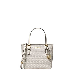 Michael Kors XS Carry All Jet Set Travel Womens Tote (Light Cream Multi)