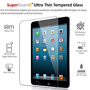 [2-Pack] For iPad Air 2 / iPad Air 1 / iPad Pro 9.7" - SuperGuardZ Tempered Glass Anti Blue Light [Eye Protect] Screen Protector [Lifetime Replacement], 9H, Anti-Chip Edge, Shatterproof