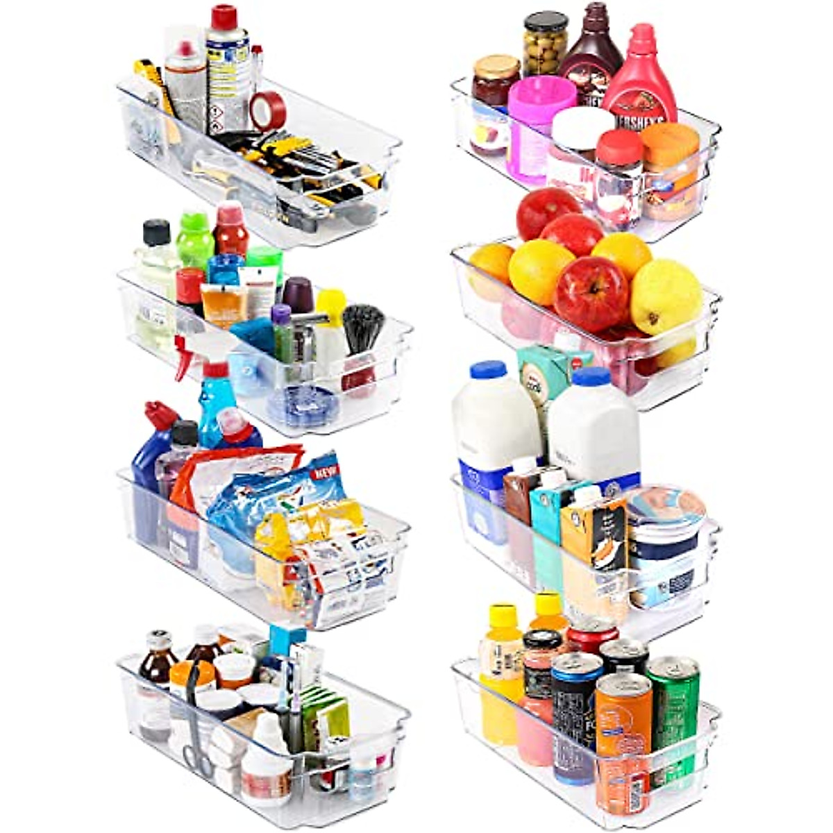 Utopia Home Pantry and Fridge Organizers, Pack of 16 – BPA Free Clear Plastic Storage Bins for Freezers, Kitchen Countertops and Cabinets