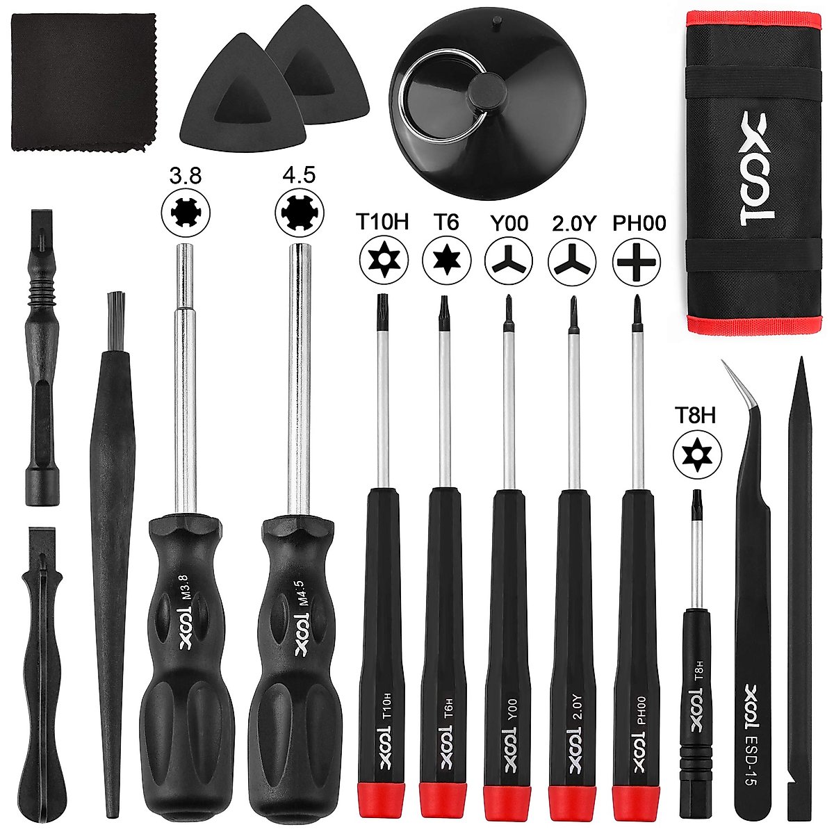 XOOL Tri Tip Screwdriver, 17 in 1 Professional Screwdriver Game Bit Repair Tools Kit for Switch JoyCon PS3 PS4 PS5 Xbox One 360 Gamebit NES SNES DS Wii GBA