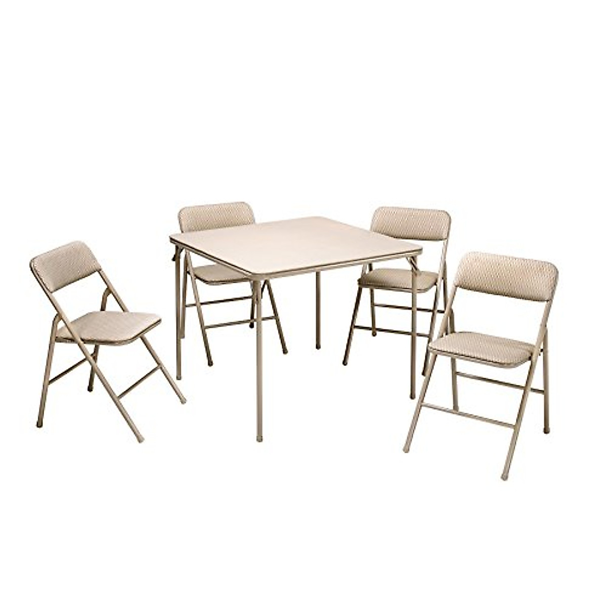 COSCO 5 Piece, Tan Folding Table and Chair Set.