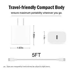 LiliBin USB C Wall AC Charger Adapter Cable Compatible with New Beats Flex and Beats Studio Buds Wireless Earbuds USB C Charger Cord White 5FT