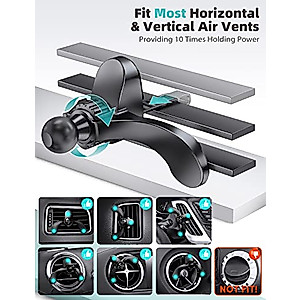 eSamcore Magnetic Car Phone Holder, Universal Air Vent Clip Car Phone Mount with Powerful Magnets and Anti-Fall Cell Phone Car Mount for iPhone Samsung Galaxy and Other Smartphone