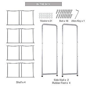 KAX 5-Gallon Water Bottle Holder 8 Trays Water Jug Rack 4-Tier Water Bottle Rack Reinforced Steel Rack for Water Storage Water Bottle Storage Rack for 8 Bottles, Silver