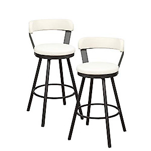 Homelegance Appert Swivel Pub Height Chair (Set of 2), 30 in SH, White
