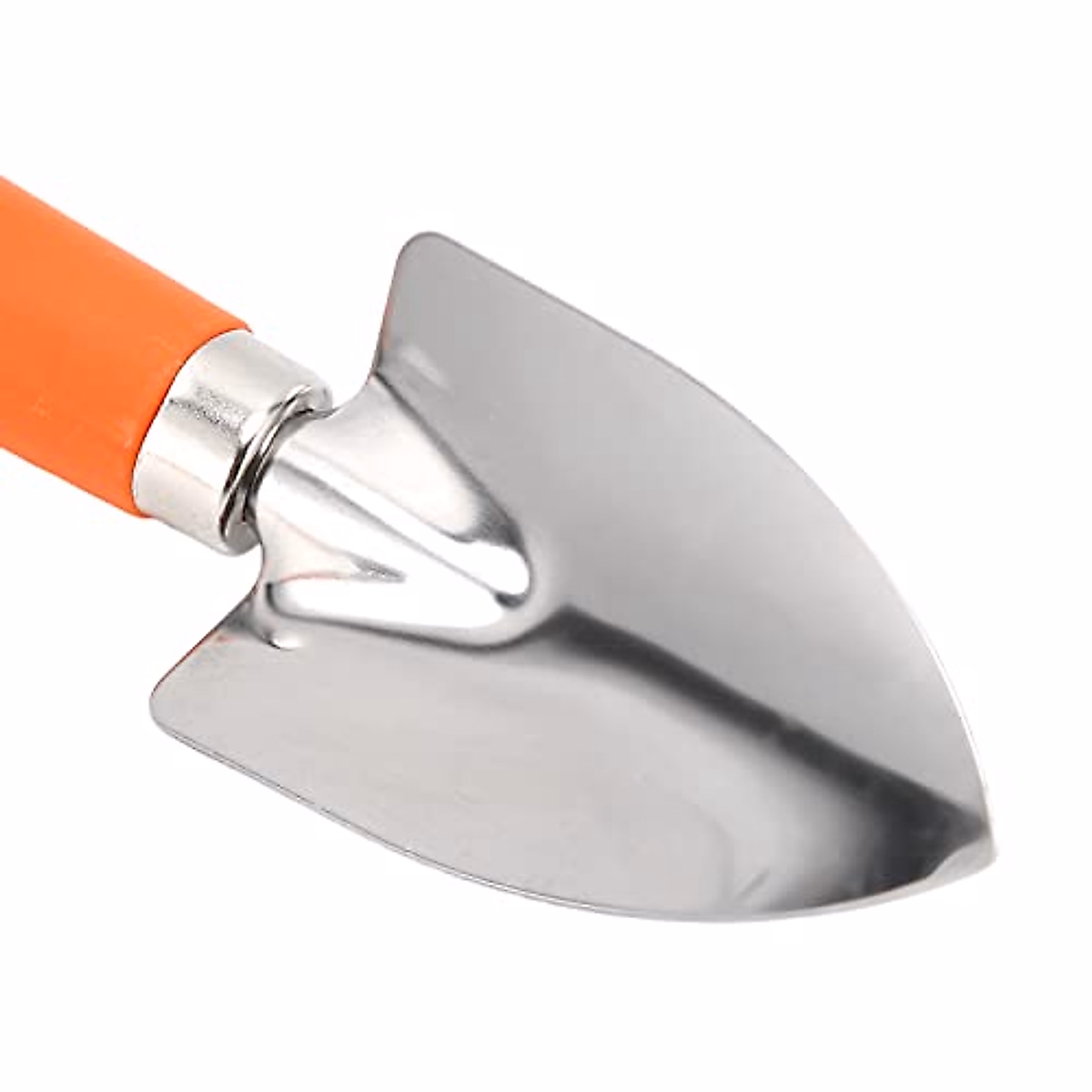 Garden Hand Tools, Wide Shovel Glossy Polishing Gardening Tool Set Stainless Steel Rake Narrow Shovel Practical Orange for Bonsai Pl