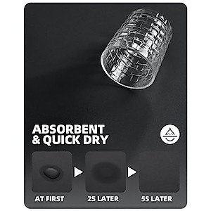 Dish Drying Mat for Kitchen Counter - Color G Hide Stain Absorbent Dish Rack Mat - Rubber Backing, Heat Resistant, Quick Dry, Easy Clean - 12"x19" Small Black Coffee Bar Mat Drying Matt