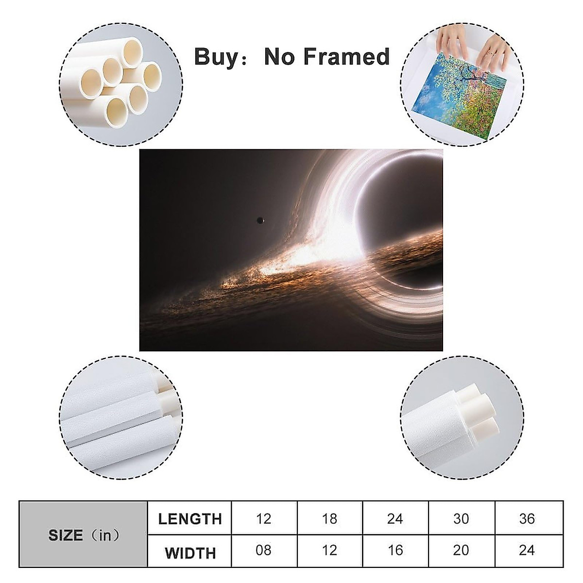 LGDSBHH Black Hole Canvas Art Poster Boys Room Poster Education Poster Poster Decorative Painting Canvas Wall Posters and Art Picture Print Modern Family Bedroom Decor Posters 12x18inch(30x45cm)