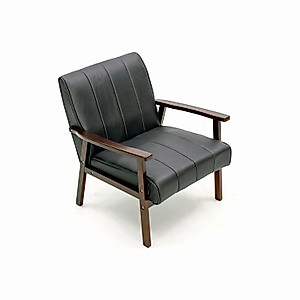 Panana Reception Retro Accent Chair Beech Wood Frame Armchair Occasional Living Room Reception Bedroom Balcony Conservatory Padded