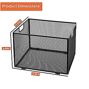 ProAid Hanging File Organizer, Potable File Box with Handle, Mesh Metal Hanging File Folder Frame, Letter Size, Suitable for Home and Office, Black