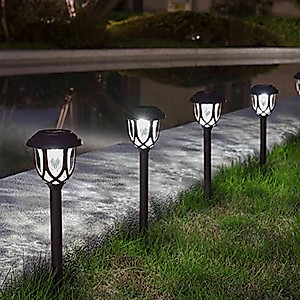 EXCMARK 10 Pack Solar Lights Outdoor Decorative, Solar Pathway Lights Outdoor, Solar Powered Garden Yard Lights for Walkway Sidewalk Driveway.