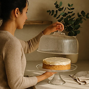 Anchor Hocking Monaco Cake Set, STD, Crystal