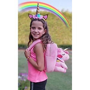 Unicorn Gifts For Girls In A Surprise Box With A Unicorn Plush,Unicorn Backpack, Unicorn Necklace,Unicorn Headband And Greeting Card,Kids Toys,Birthday Girl Present Set Stuffed Animal,Toddler Baby Bag