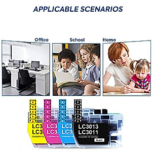 ALLWORK [ New Version LC3013 3011 Compatible Ink Cartridges Replacement for Brother LC3013 LC3011 Ink Cartridges Works with Brother MFC-J690DW MFC-J491DW MFC-J497DW MFC-J895DW Inkjet Printer 4 Packs