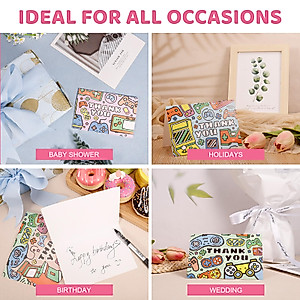 JOELELI 24 Pack Video Game Kids Thank You Cards with Envelope, Funky Gaming Bulk Thank You Notes Small Cute Blank Notecards Greeting Cards Varied Gratitude Card for Kids Birthday Baby Shower