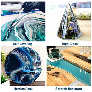Teexpert Deep Pour Epoxy Resin, 51oz Epoxy Resin Kit for 2-4" Pour Depths, Crystal Clear & High Gloss, Bubble-Free Casting Resin for Flower Preservation, River Tables and Mold Crafts - 2:1 Mix Ratio