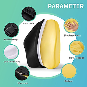 Lumbar Support Pillow for Office Chair Back Support Pillow for Chair Car Seat Back Support Ergonomic Back Chair Pillow Desk Chair Back Cushion for Back Pain Back Rest Pillow Lumbar Back support