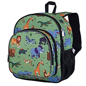 Wildkin 12 Inch Backpack Bundle with Insulated Lunch Box Bag (Wild Animals)