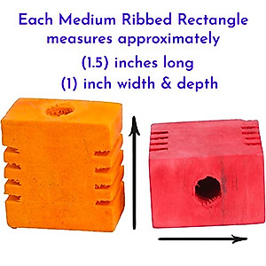 Bonka Bird Toys 3409 Pk6 Medium Ribbed Rectangles Craft Part Bird Toy