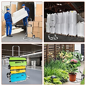 Smartmak Portable Dolly Cart, 352 lbs Capacity Heavy Duty Aluminum Folding Hand Truck with Silent Large Rubber Wheels, for Home, Office, Moving Warehouse