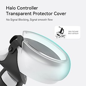 KIWI design Controller Grips Cover with Battery Opening Compatible with Quest 2 Accessories, Adjustable with Knuckle Straps, Suitable for Large Hands (Gray-White)