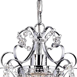 Plug in Pendant Lights with K9 Crystal，Hanging Lamp with 15Ft Clear Cord & On/Off Switch，Mini Chandelier for Closet Living Room Girls Room Bedroom Nursery