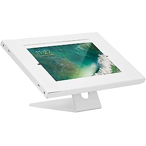 Mount-It! Anti-Theft Tablet Kiosk | Locking Tablet Enclosure with Counter Top and Wall Mount Base | Compatible with iPad 9.7, 10.2, 10.5 & Galaxy Tab A 10.1(2019) | MI-3775W