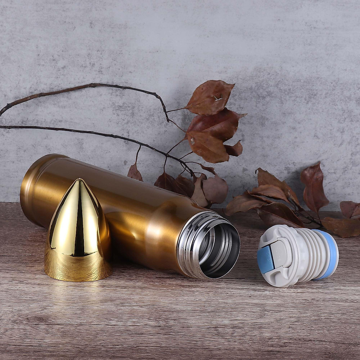 Goetland 304 Stainless Steel 16 oz Bullet Water Bottle Bullet Tumbler Vacuum Insulated Cup Travel Mug Flasks No Logo Dark Copper