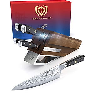 The Shogun Series X 5-Piece Knife Block Set Bundled with The Dalstrong Premium Whetstone Kit - #1000/#6000 Grit with Stand