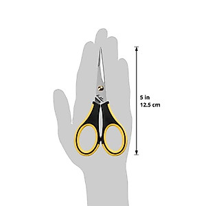 Beaditive Precision Craft Scissors - Stainless Steel Paper Crafting Scissors With Safety Cap - Ultra Sharp Blades & Non-Slip TPR Handles - Adult & Kid Scrapbooking Scissors For Home, Office, School