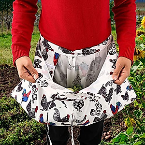 Harvest Apron,Garden Apron,Garden Harvesting Apron,Fruit Picking Apron Bag for Gardeners,Gathering Apron & Hands Free Foraging Bag for Gathering Vegetables Fruit Berry Eggs., White