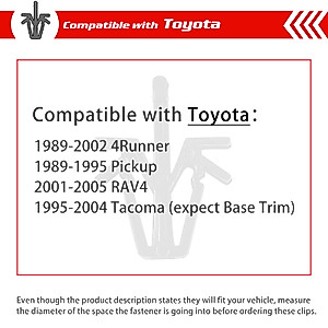 OTUAYAUTO 30PCS Grill Clips Retainer - Interior Trim Panel Grille Fastener Replacement for Toyota 4Runner 89-02, Pickup 89-95, RAV4 01-05, Tacoma 95-04, Replace OEM: 90467-12040