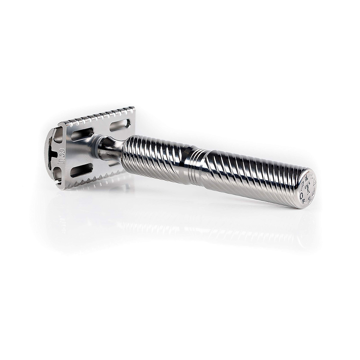 American Made TITANIUM Safety Razor Handle by TIMELESS RAZOR: Luxury Double Edge Safety Razor Handle: Made in USA