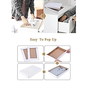 MESHA 10 PC Boxes for T-shirt Gifts in Bulk, Extra Large White Gift Boxes with Lids for Presents, Stockings, Clothes, Sweater, Robe 17"X11"X2.4" White Wrapping Clothing Boxes for Valentine's Day, Father's Day, Birthday