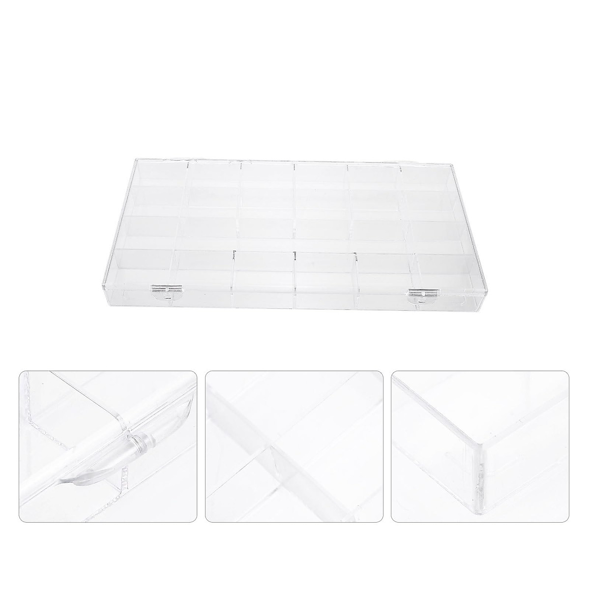 FOMIYES 1Pcs Nail Art Tip Storage box Nail Charm Storage Organizer Transparent False Nail Container Plastic Bead Storage Case with Movable Dividers for Small Earring Jewelry Craft