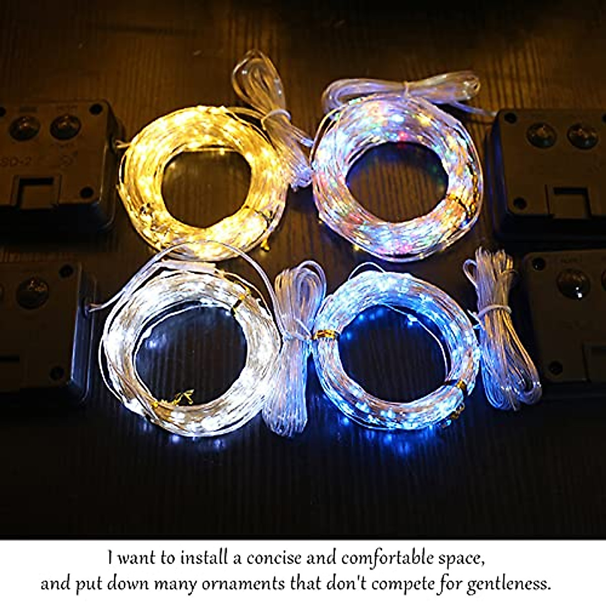 KBSN LED String Lights, Solar String Lights, Copper Wire Solar Garden Lights with 8 Modes, Waterproof Indoor/Outdoor Fairy Lights for Garden, Home, Wedding, Party