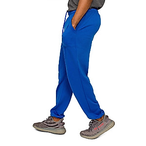 VICTORIOUS Men's Lightweight Fleece Drawstring Elastic Cuff Sweatpants FL78 - Royal Blue - Medium