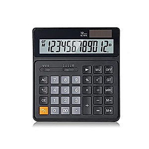 Desktop Calculator Financial Accounting Office Solar Calculator 12-Digit Large Screen Dual Power Portable Calculator (Color : White, Size : Large)