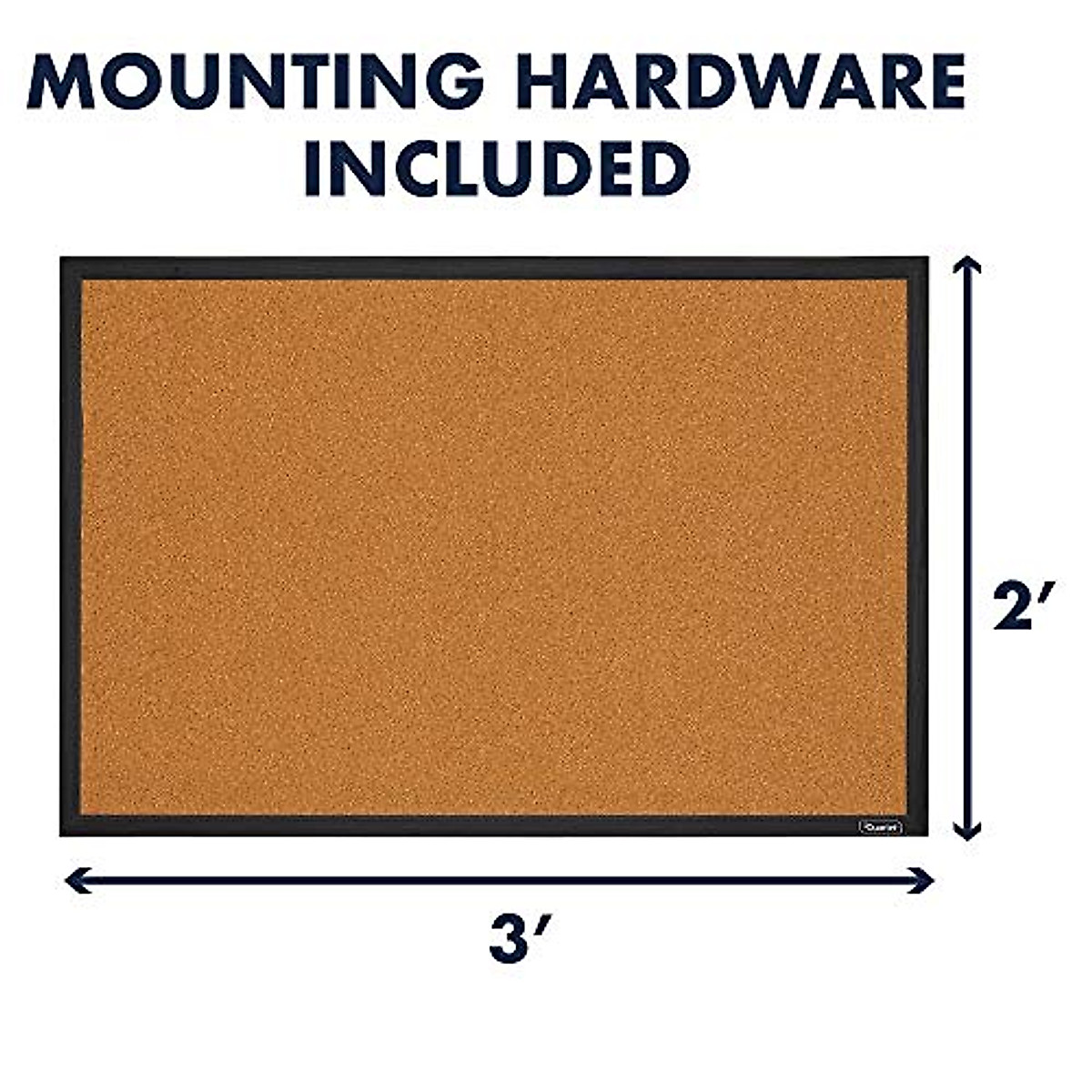 Quartet Cork Board Bulletin Board, 2' x 3' Framed Corkboard, Black Frame, Decorative Hanging Pin Board, Perfect for Home Office Decor, Home School Message Board or Vision Board (MWDB2436-BK)