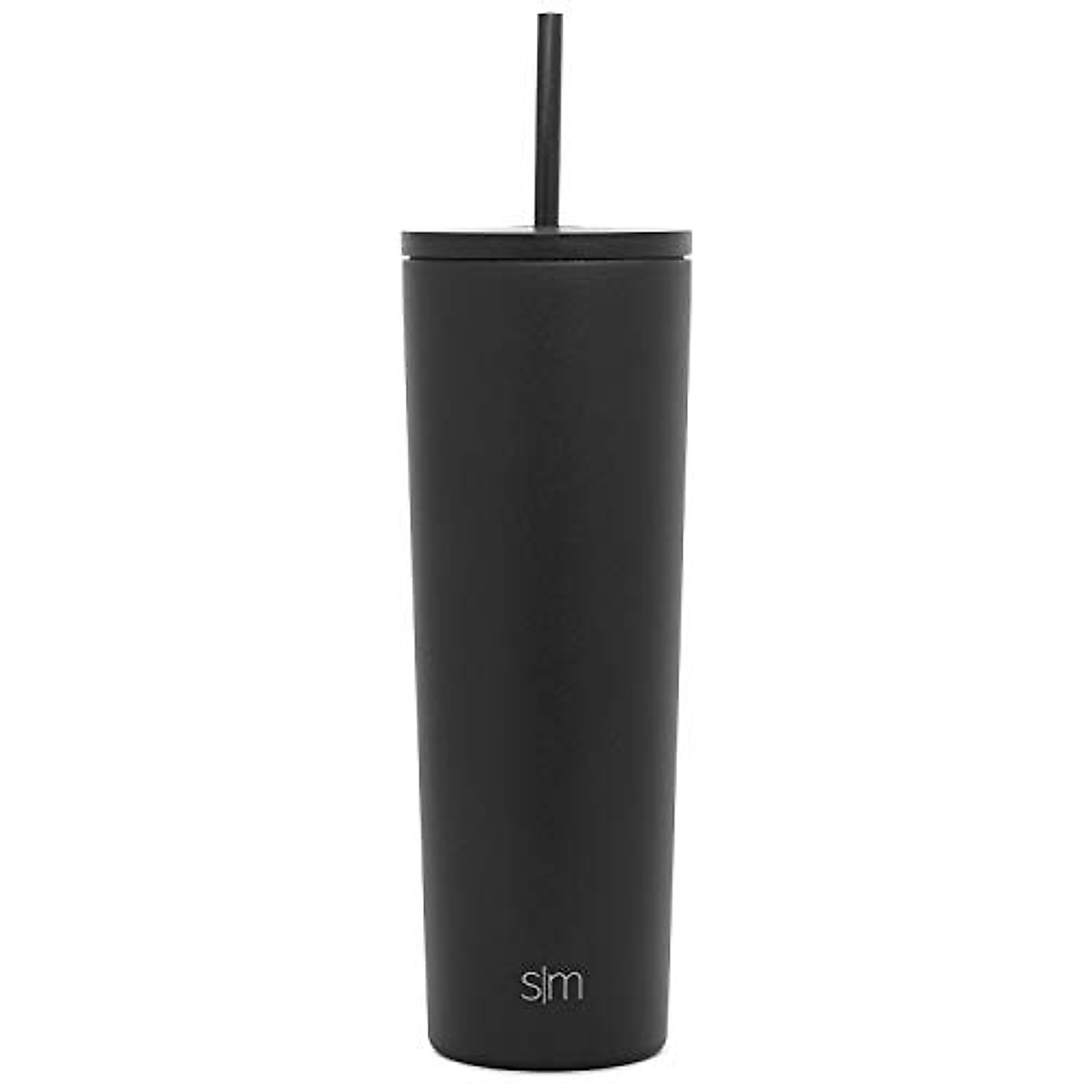 Simple Modern Classic Insulated Tumbler, 28oz Lid & Flip, Midnight Black & Classic Insulated Tumbler with Straw and Flip or Clear Lid Stainless Steel Water Bottle Iced Coffee Travel Mug Cup, 28oz Lid