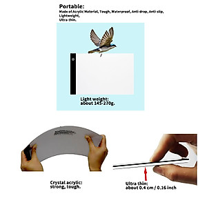 Generic Small Light Box for Tracing, Drawing, Painting, Diamond Art, Weeding Vinyl, LED Tracer Pads, Artists Light Boxes, Bright Drafting Lightpad, Lightboard, Tablet