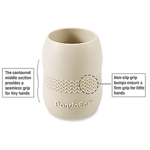 PandaEar 3 Pack Silicone Cups for Baby 6-12 Months| Open Tiny Cups Toddler Sippy Cups| Unbreakable Durable Silicone Training Cup Weaning Water Drinking Cup