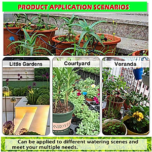 Irrigation Fittings Kit, Hoomtry Drip Irrigation Barbed Connectors for 1/4-Inch Tubing Flower Pot Vegetable Garden Lawn（Straight Barbs, Tees, Elbows, End Plug, 4-Way Coupling）