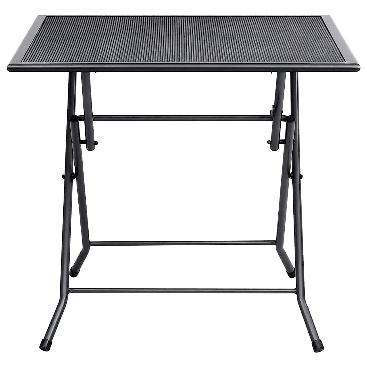 vidaXL Folding Mesh Table - Outdoor Dining Furniture – Weather-Resistant Steel with Anthracite Finish - Easy Storage