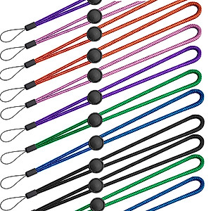 YOUOWO Wrist Lanyard Adjustable length small Strap 12 Pcs Wrist Short Lanyard for Keys Phone Cases Lanyard Keychain USB pink,green,blue,orange,purple,black