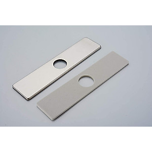 BATHLAVISH 10 Inch Kitchen&Bathroom Sink Faucet Baseplate Hole Cover Deck Plate Escutcheon Brushed Nickel Square 304 Stainless Steel