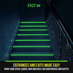 Lockport Glow in The Dark Tape — 2 Pack — 60 Ft x 1 Inch of Bright, Rechargeable, & Long-Lasting Fluorescent Tape — Luminous Tape for Outdoor Sports, Night Decorations, and Home Marking